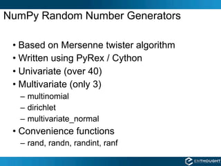 NumPy/SciPy Statistics | KEY