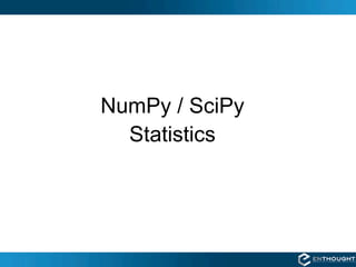 NumPy/SciPy Statistics | KEY