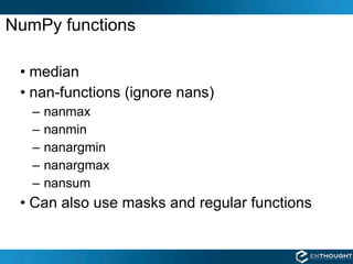 NumPy/SciPy Statistics | KEY