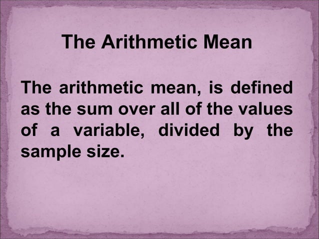 Arithmatic Mean Ppt