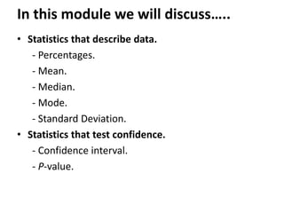 Introduction to medical statistics | PPTX