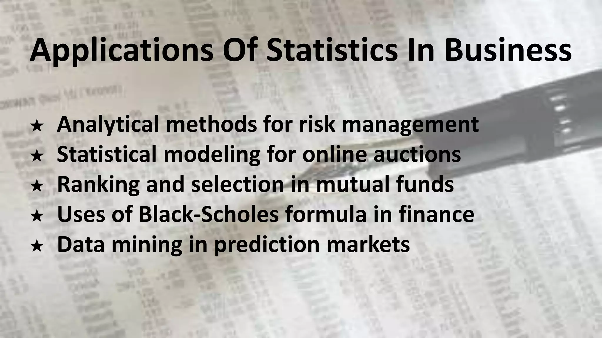 Scope Of Statistics In Business | PPTX