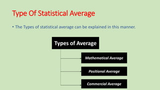 Statistics ( central tendency / average) | PPTX