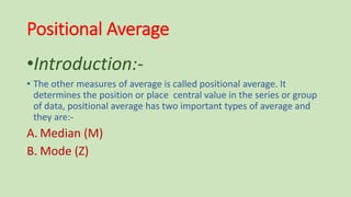 Statistics ( central tendency / average) | PPTX