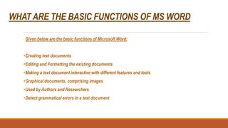 Statistics and Computer Applications - Presentation | PPTX