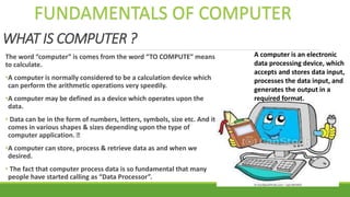 Statistics and Computer Applications - Presentation | PPTX