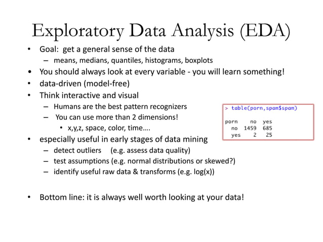 Statistics And Exploratory Data Analysis | PPT
