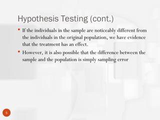 Statistics - Z test and Hypothesis Testing | PPT