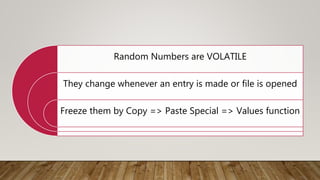 Statistics how to draw a simple random sample using excel sk1 | PPTX