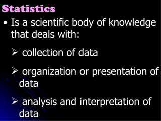 Statistics lesson 1 | PPT