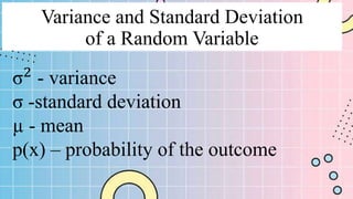 STATISTICS-MODULE 2.MEAN OF DISCRETE RANDOM VARIABLE | PPTX | Physics | Science