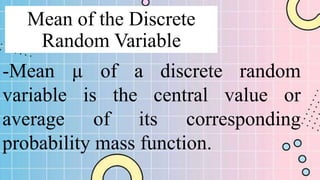 STATISTICS-MODULE 2.MEAN OF DISCRETE RANDOM VARIABLE | PPTX
