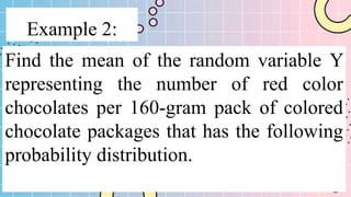 STATISTICS-MODULE 2.MEAN OF DISCRETE RANDOM VARIABLE | PPTX