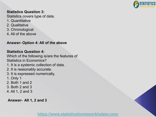 Statistics Multiple Choice Questions and Answers | PPTX