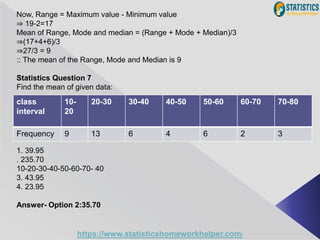 Statistics Multiple Choice Questions and Answers | PPTX