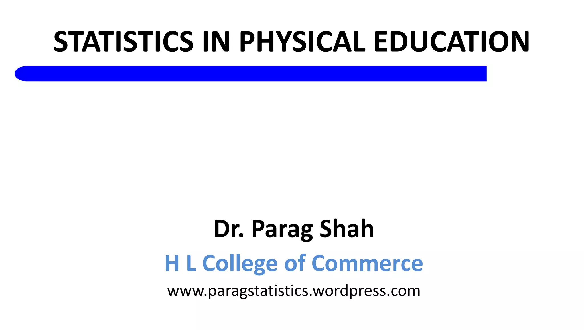 Statistics for Physical Education | PPTX