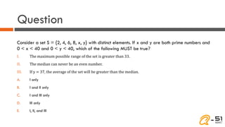 GMAT Descriptive Statistics : Mean Median Range | PDF