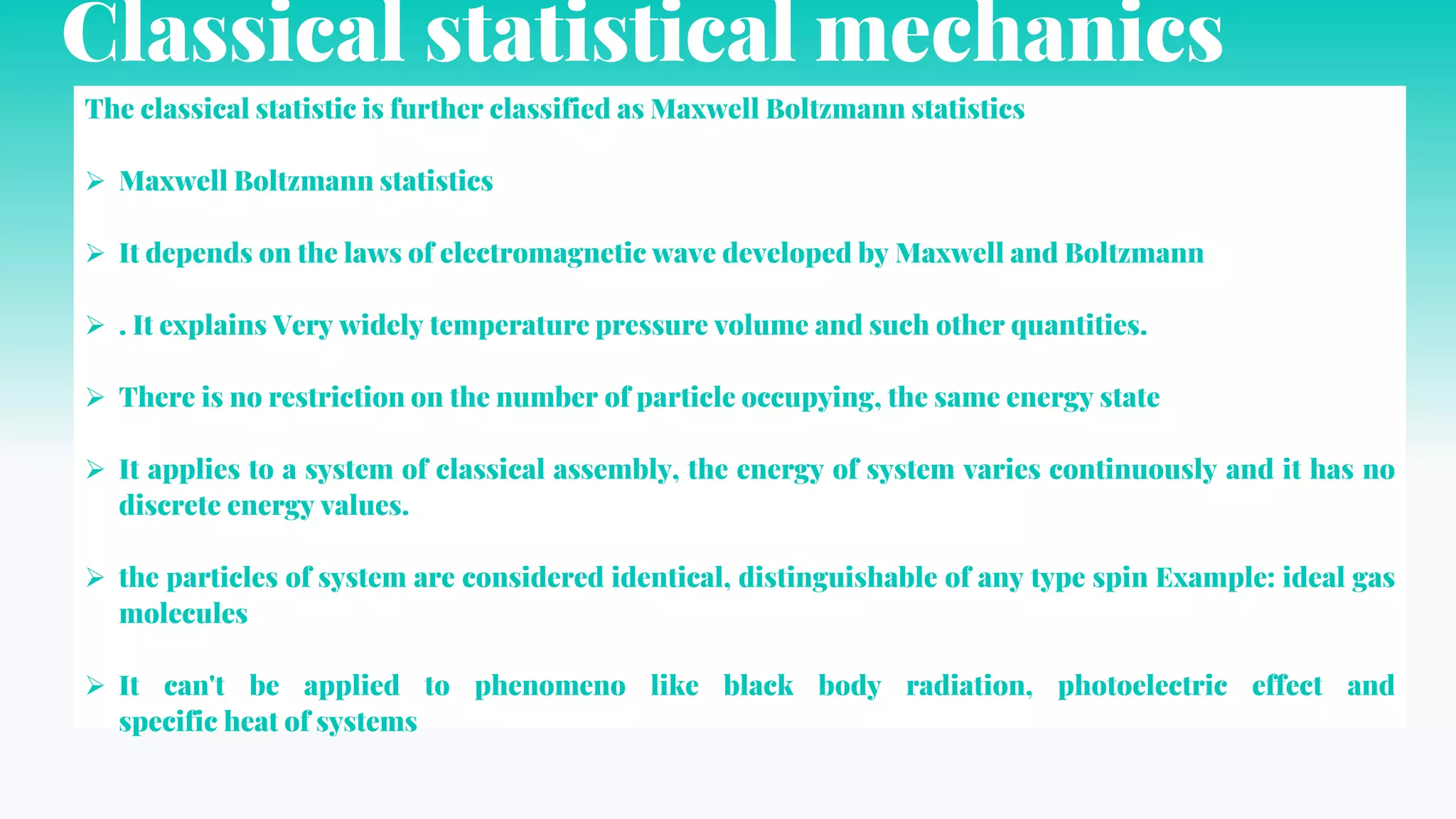 types of statistical physics | PPTX