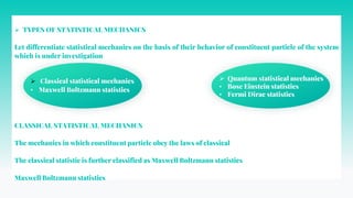 types of statistical physics | PPTX