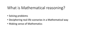 Statistics and mathematical reasoning | PPT