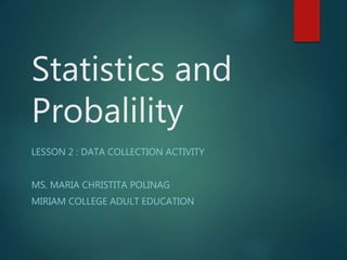 Statistics and probability lesson2&3 | PPTX