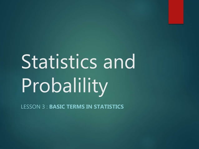 Statistics and probability lesson2&3 | PPTX