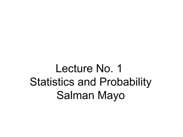 Statistics and probability | PPT