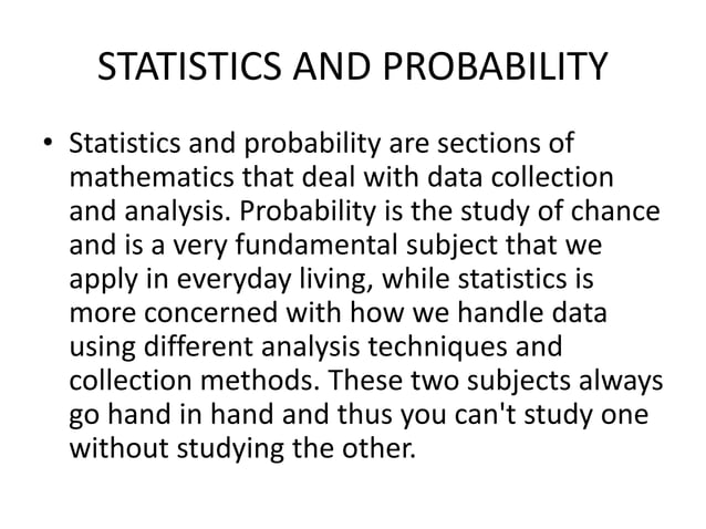 Statistics and probability pp | PPT