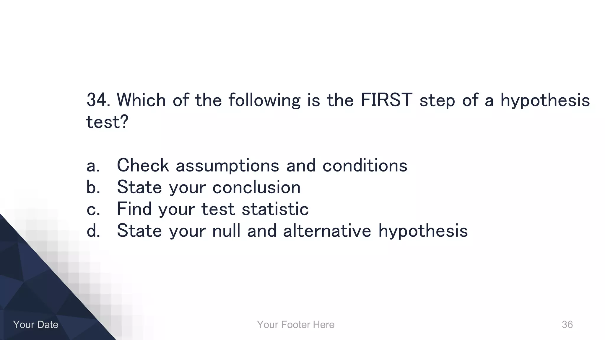 Statistics and probability test questions | PPTX