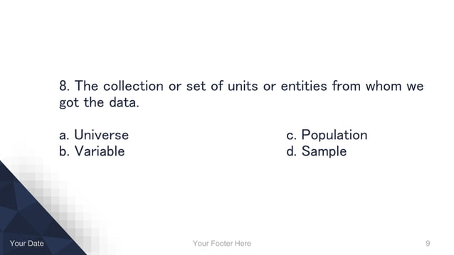 Statistics and probability test questions | PPTX | Physics | Science