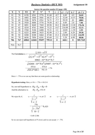 Statistics assignment 10 | DOC
