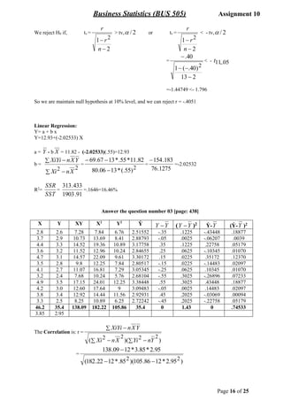 Statistics assignment 10 | DOC