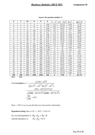 Statistics assignment 10 | DOC