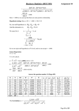 Statistics assignment 10 | DOC