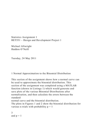 Statistics Assignment 1 HET551 – Design and Developm.docx