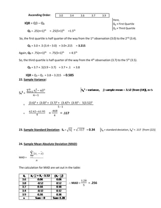 Statistics assignment 2 | DOCX