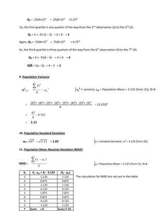 Statistics assignment 2 | DOCX