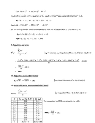 Statistics assignment 2 | DOCX