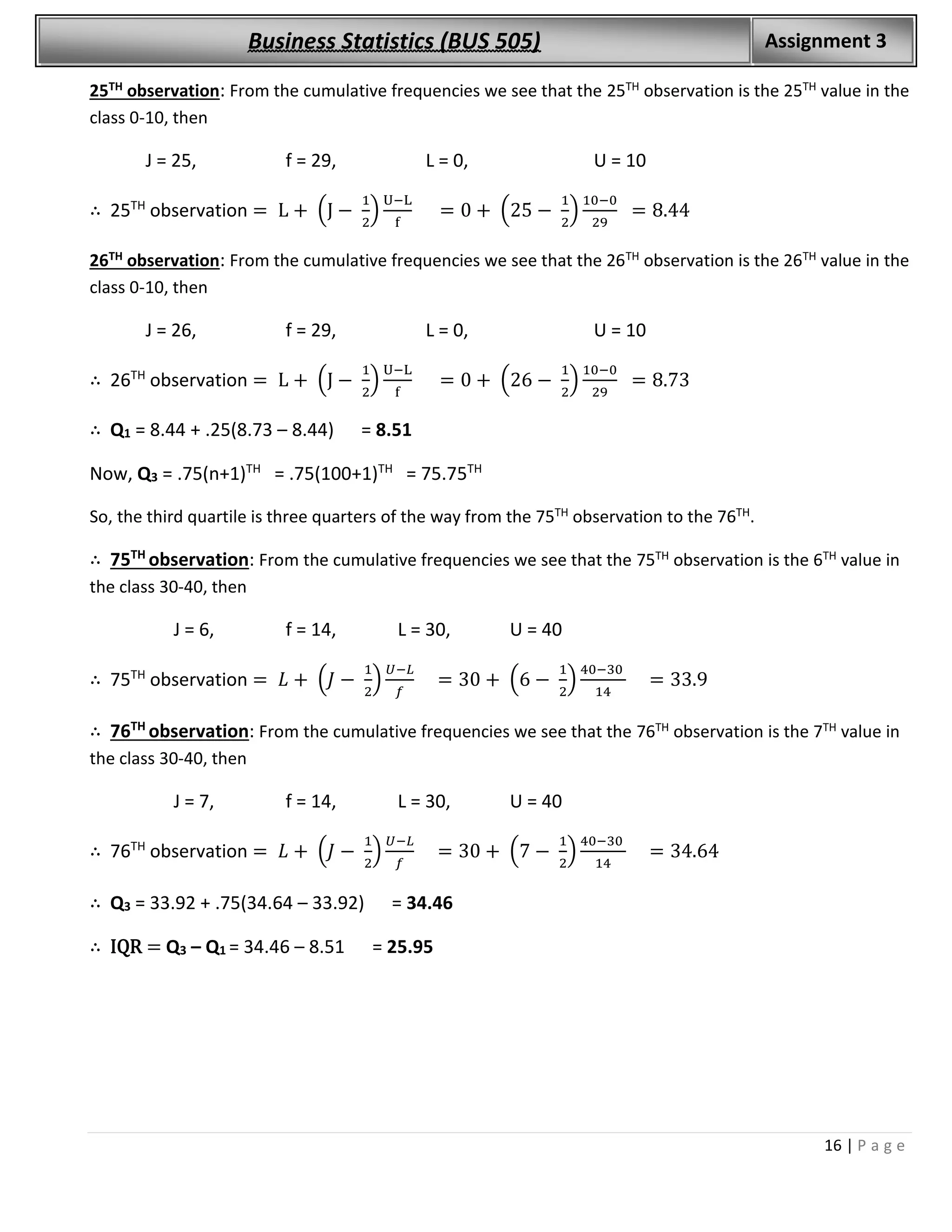 Statistics assignment 3 | PDF
