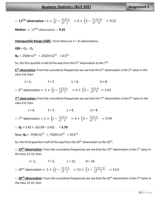 Statistics assignment 3 | PDF