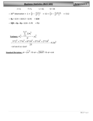 Statistics assignment 3 | PDF