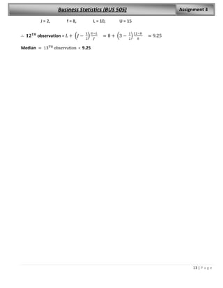Statistics assignment 3 | PDF
