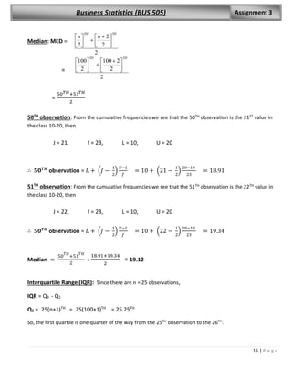 Statistics assignment 3 | PDF