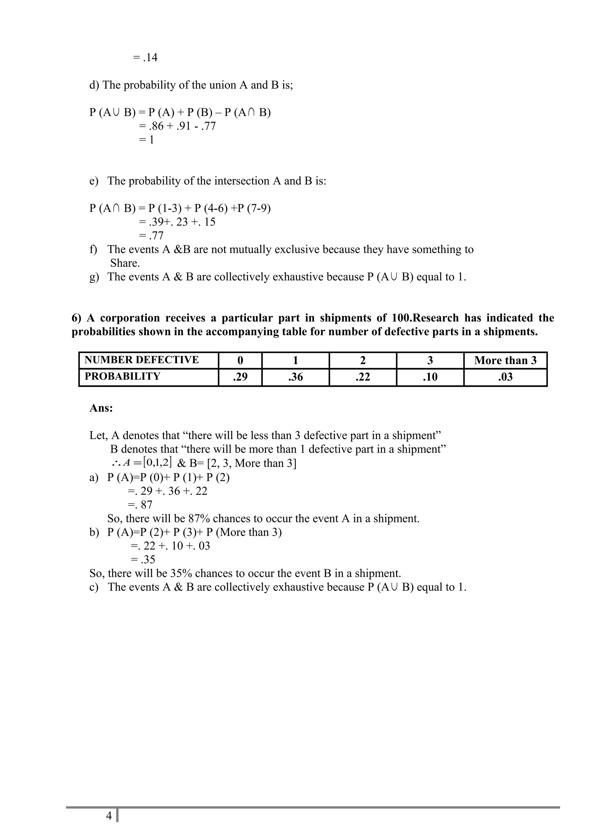 Statistics assignment 4 | DOC