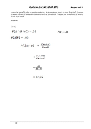 Statistics assignment 5 | DOC
