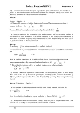 Statistics assignment 5 | DOC