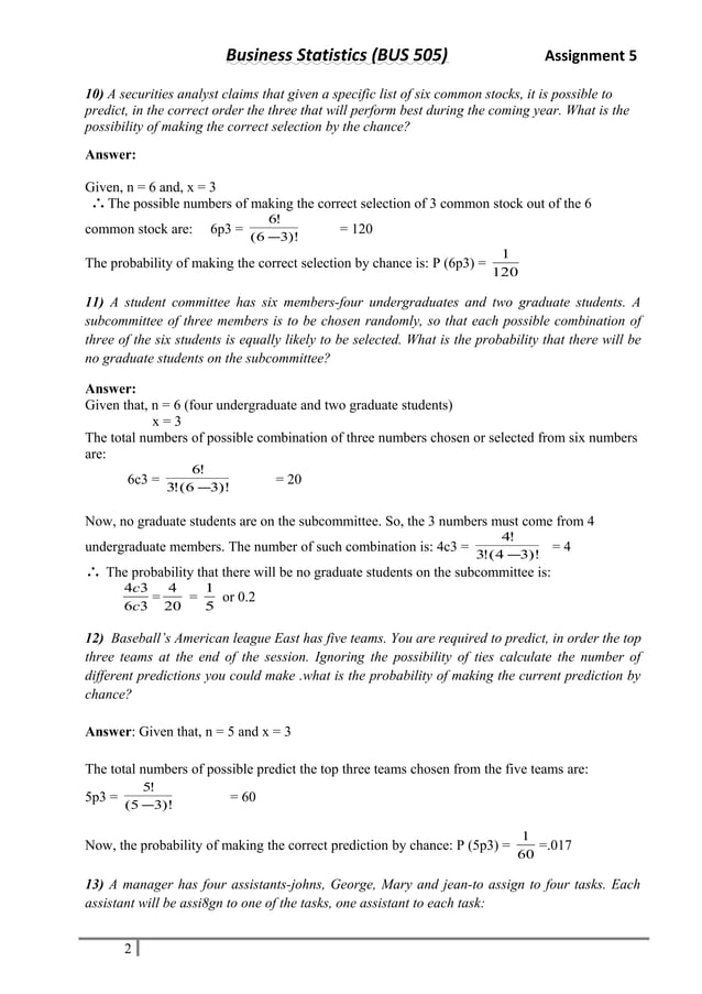 Statistics assignment 5 | DOC | Mutual Funds | Personal Investing