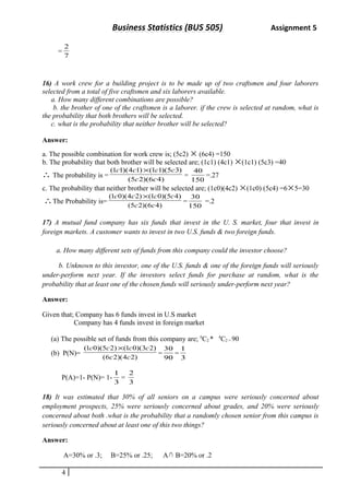 Statistics assignment 5 | DOC