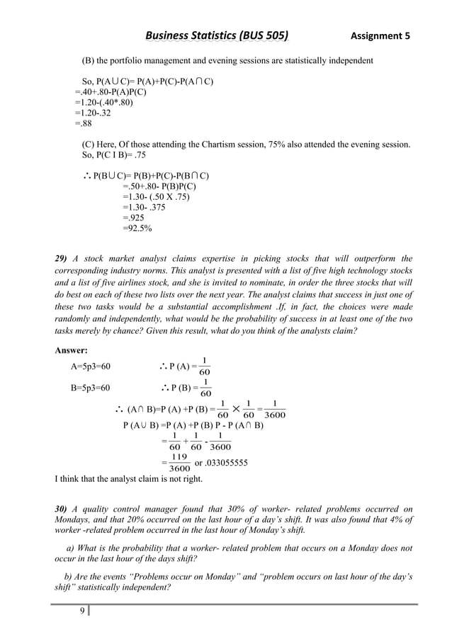 Statistics assignment 5 | DOC | Mutual Funds | Personal Investing