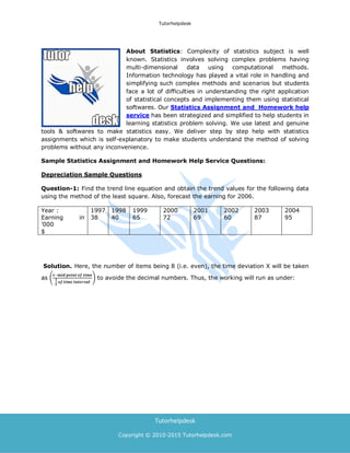 Statistics assignment and homework help service | PDF
